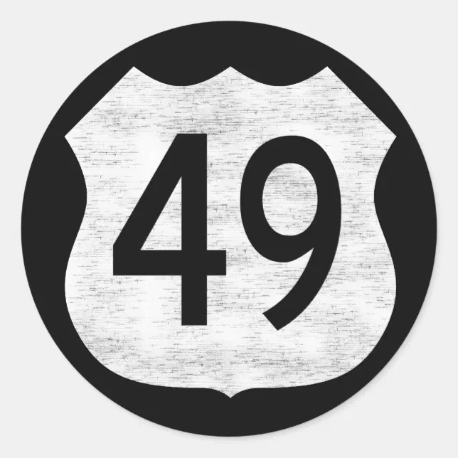 Highway 49 Route Sign Classic Round Sticker | Zazzle
