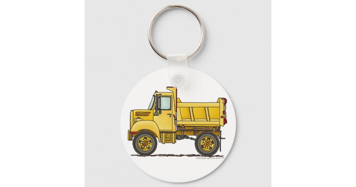 Highway Dump Truck Construction Key Chains | Zazzle