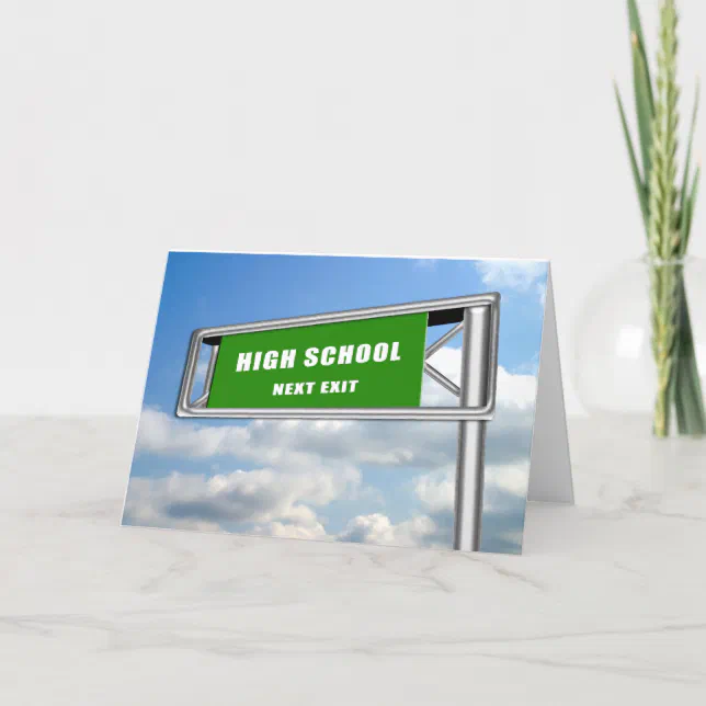 Highway Exit Sign Graduation High School Next Invitation | Zazzle