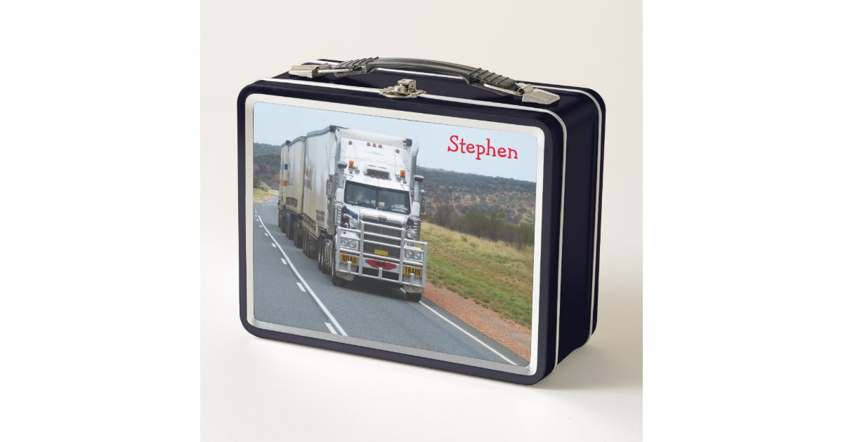 Highway Road Semi Truck Metal Lunch Box | Zazzle