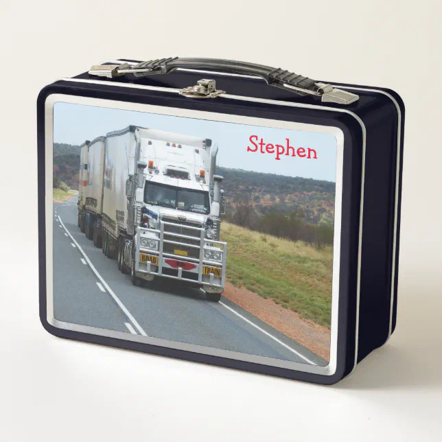 Highway Road Semi Truck Metal Lunch Box | Zazzle