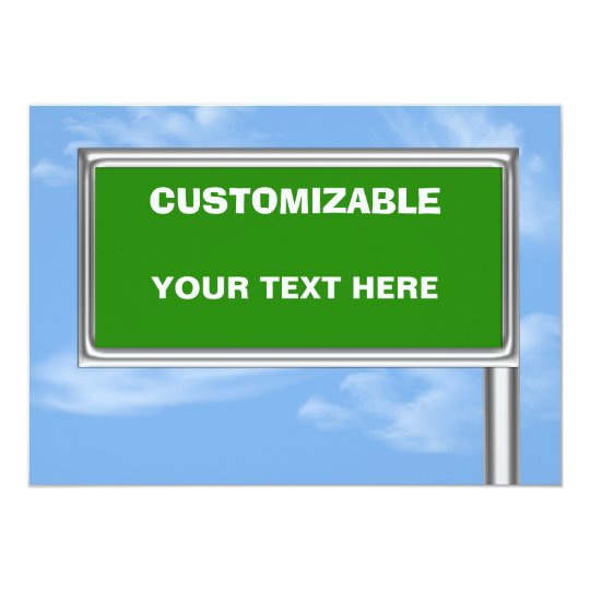 Highway Sign Greeting - Custom Info Template | Zazzle.com