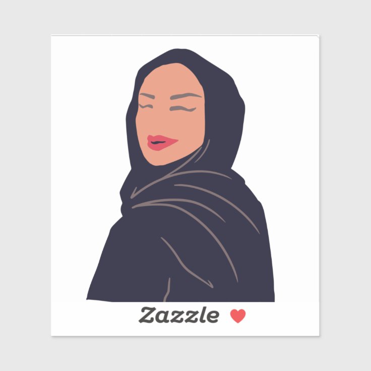 hijab hijabi girl sticker | Zazzle