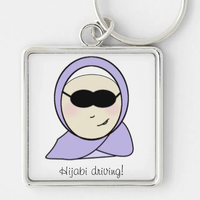 Hijabi driving - muslim girl with hijab keychain | Zazzle