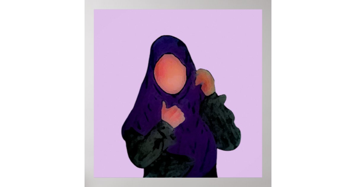 Hijabi - Muslimah - Hijab Hand drawn - Hijab Girl Poster | Zazzle