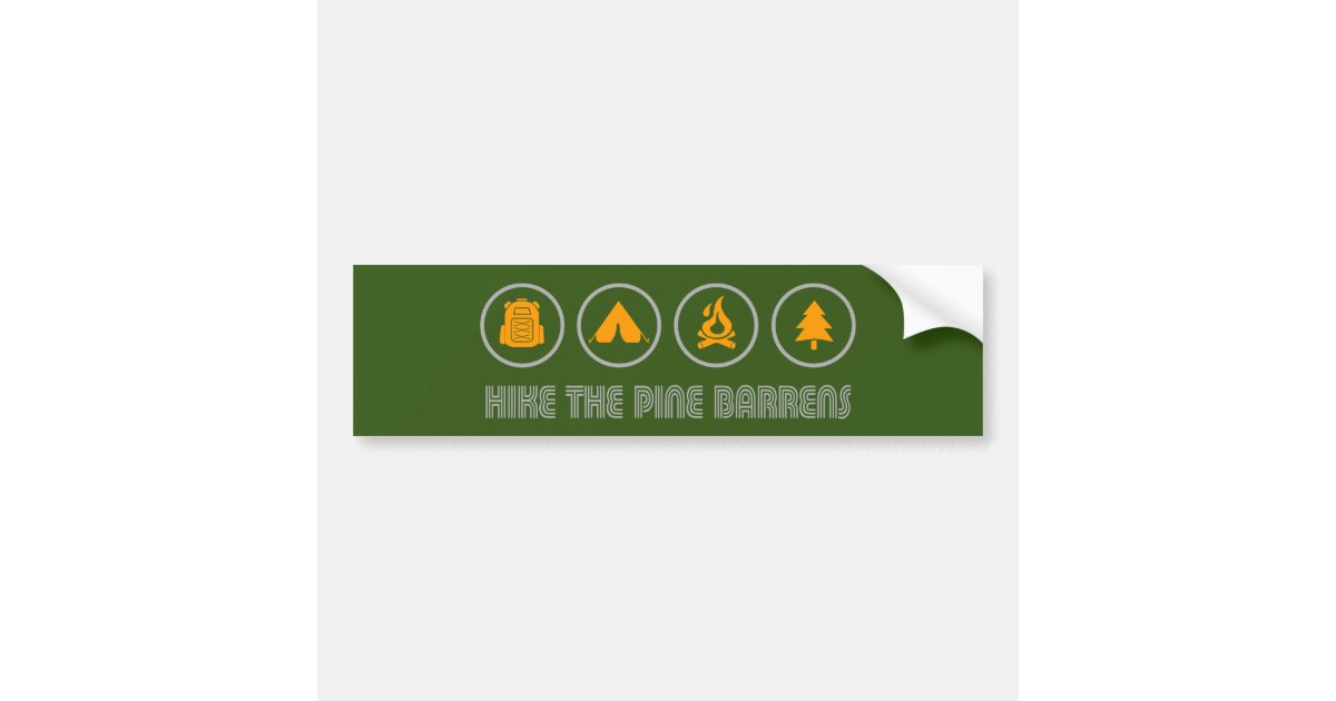 Hike The Pine Barrens New Jersey Bumper Sticker | Zazzle