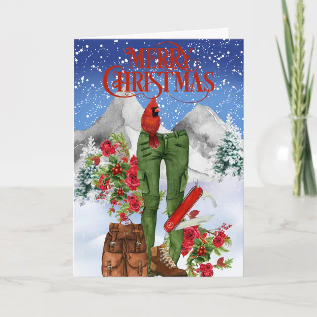 Hikers Christmas Card | Zazzle