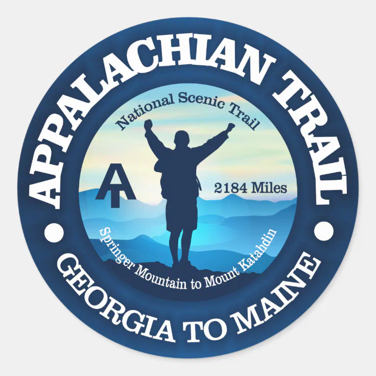 Hiking (Appalachian Trail) 2 Classic Round Sticker | Zazzle