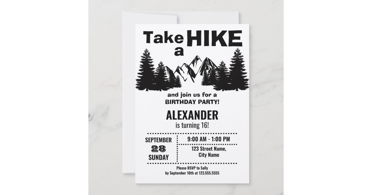Hiking Birthday Party Invitation | Zazzle