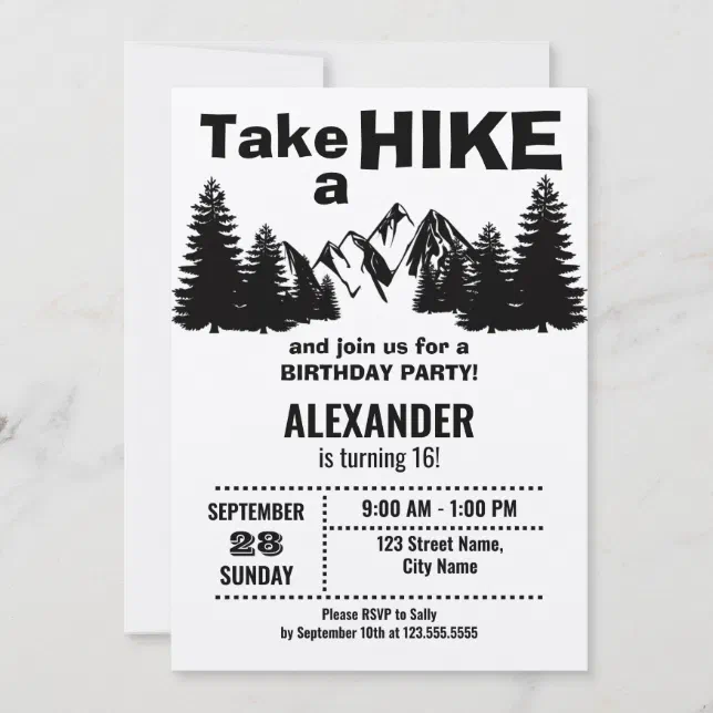 Hiking Birthday Party Invitation | Zazzle