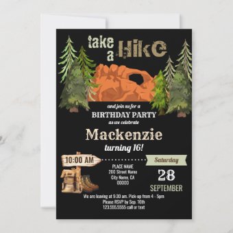 Hiking Birthday Party Invitation | Zazzle