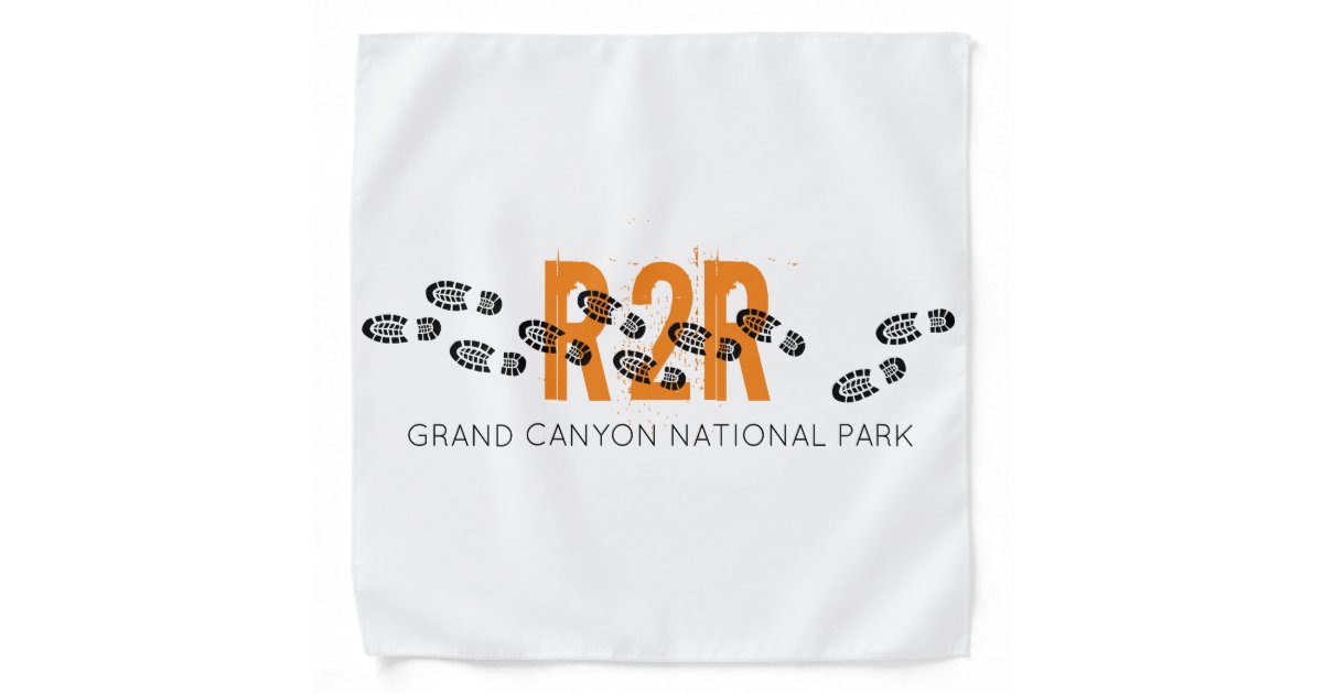 Hiking Boots Black White Orange R2R Grand Canyon Bandana | Zazzle