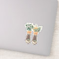 Hiking Boots & Wildflowers Sticker | Zazzle