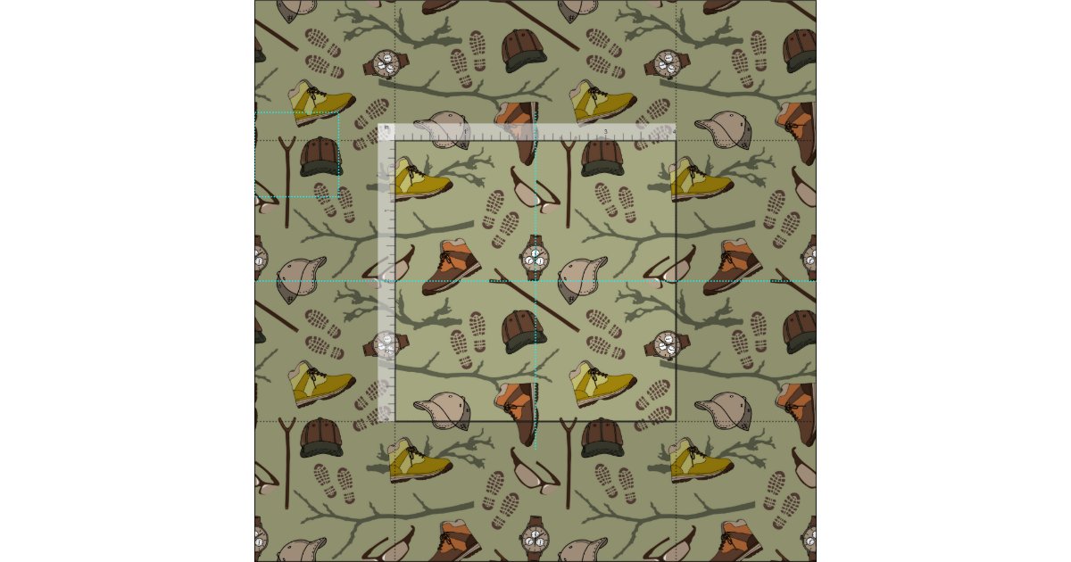 Hiking Camping Backpacking Nature Patterned Fabric | Zazzle