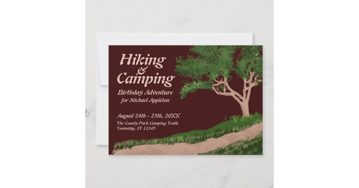 Hiking & Camping Birthday Adventure Invitations | Zazzle