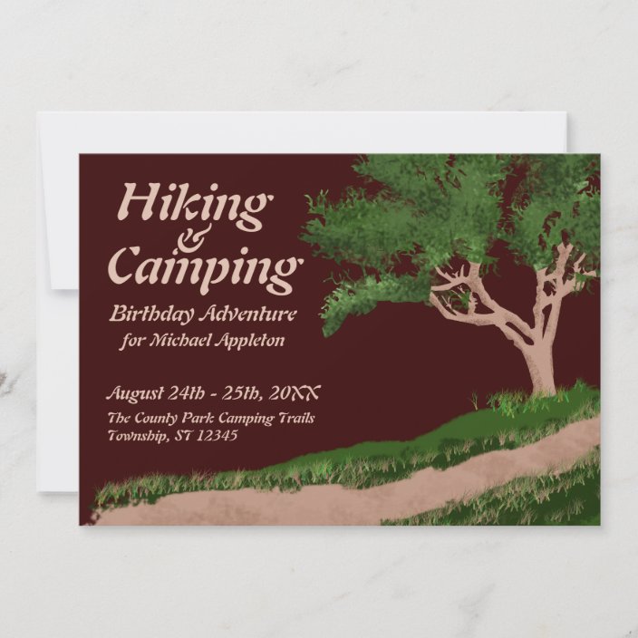 Hiking & Camping Birthday Adventure Invitations | Zazzle.com