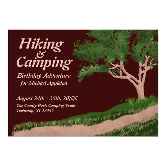 Hiking & Camping Birthday Adventure Invitations | Zazzle.com