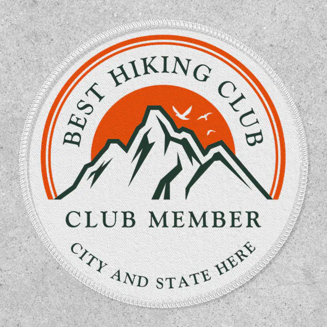 Hiking Club Logo Business Employees and Members Patch | Zazzle