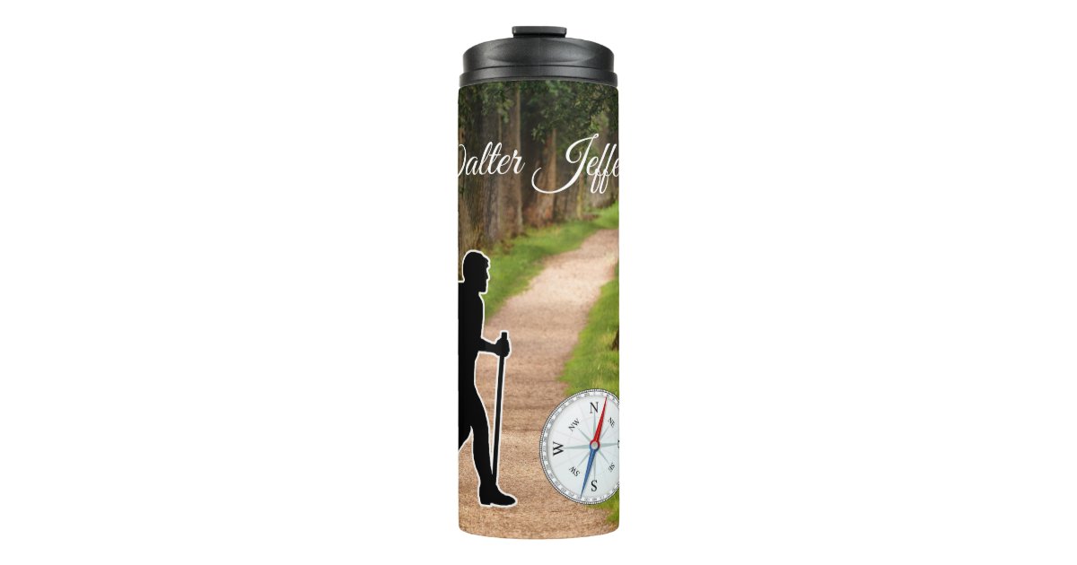 Hiking Compass and Trail personalize with name Thermal Tumbler | Zazzle