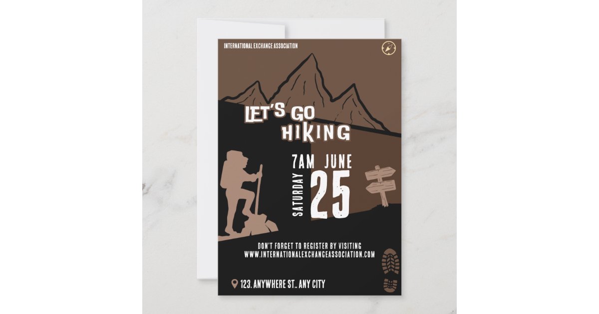 Hiking day event invitation | Zazzle