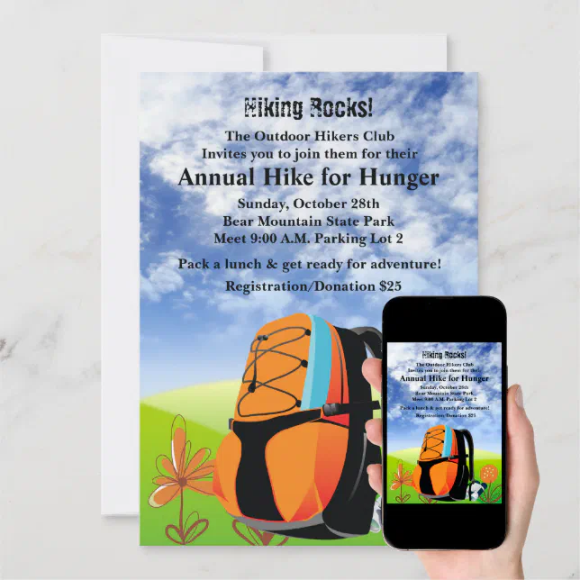 Hiking Rocks - Invitation | Zazzle