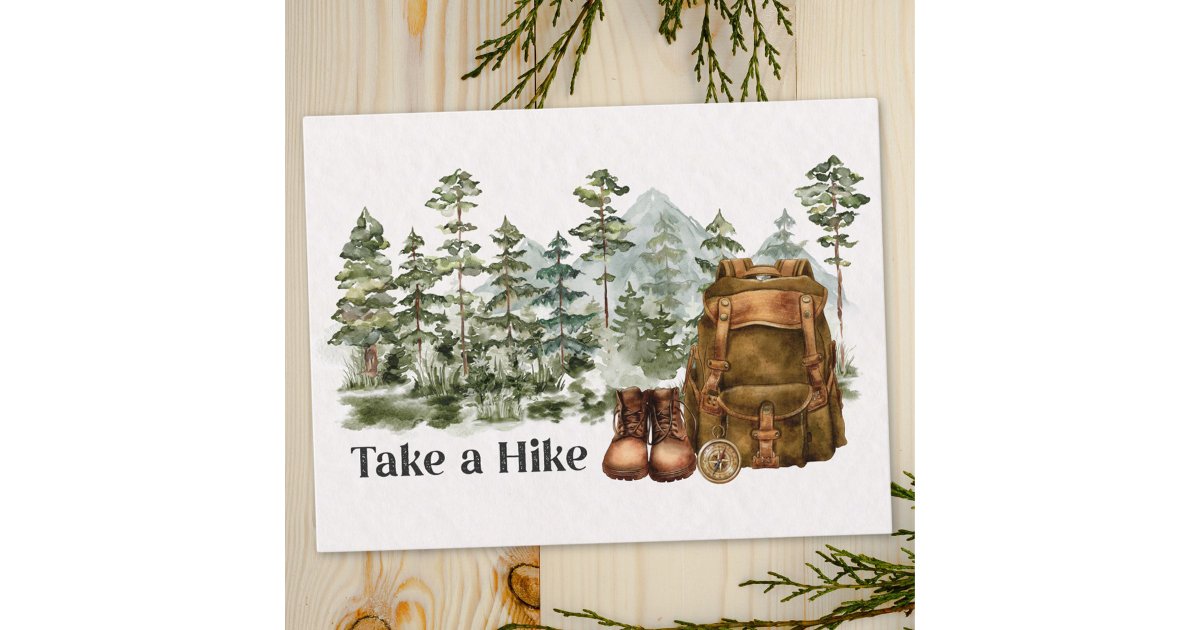 Hiking to Mountain Outdoor Quote Postcard | Zazzle