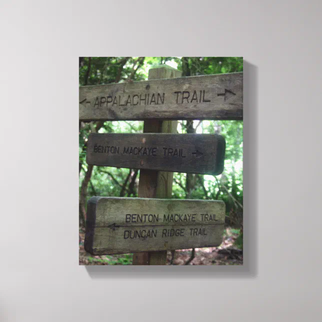 Hiking Trail Sign Post on Canvas | Zazzle