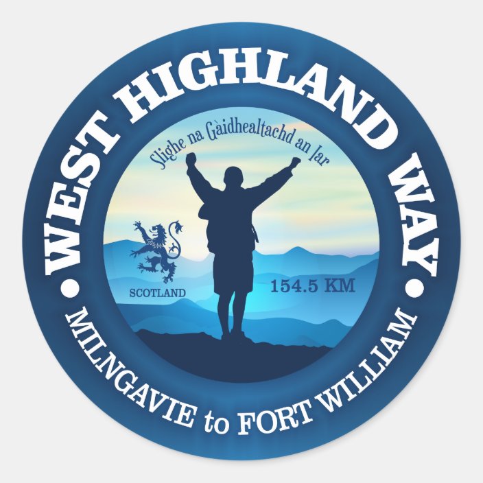Hiking (West Highland Way) Classic Round Sticker | Zazzle