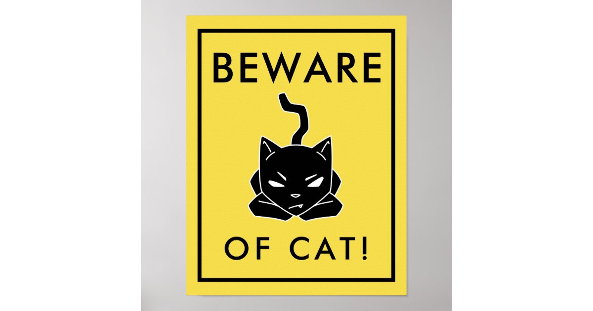 Beware Of Cat Sign Printable