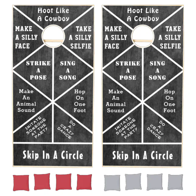 Hilarious Fun Dark Wood Cornhole Set | Zazzle