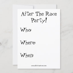 Hilarious Post Race Party Invitations | Zazzle