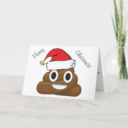 Hilarious Xmas Poop Emoji Holiday Card | Zazzle