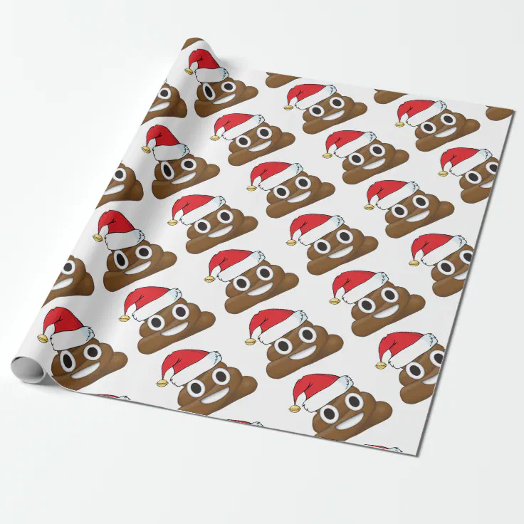 Hilarious Xmas Poop Emoji Wrapping Paper | Zazzle