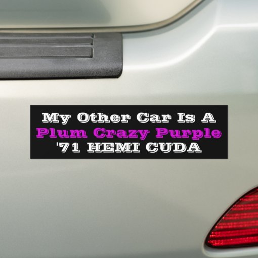 HilariTee: Plum Crazy Purple Hemi Bumper Sticker | Zazzle