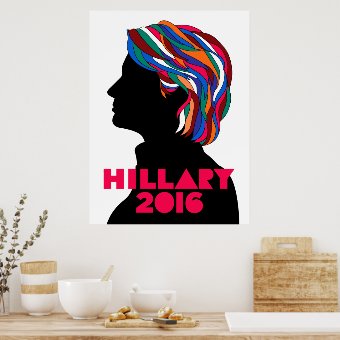 Hillary Clinton 2016 Campaign Retro Poster (Large) | Zazzle