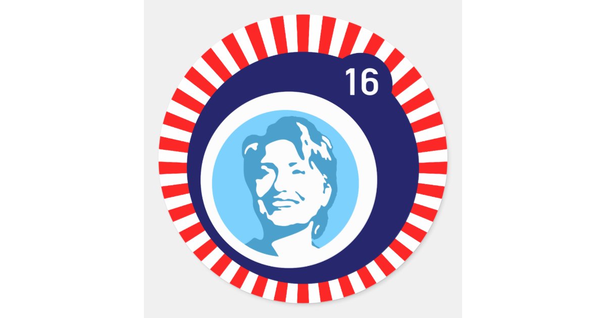 hillary clinton blueBubble redRays Classic Round Sticker | Zazzle