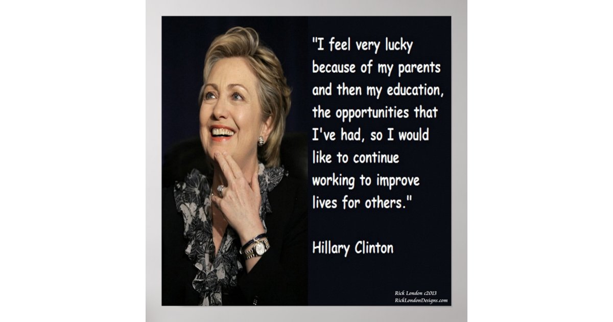 Hillary Clinton "Education & Parents" Quote Poster | Zazzle
