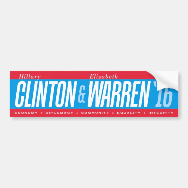 Hillary Clinton - Elizabeth Warren Bumper Sticker | Zazzle