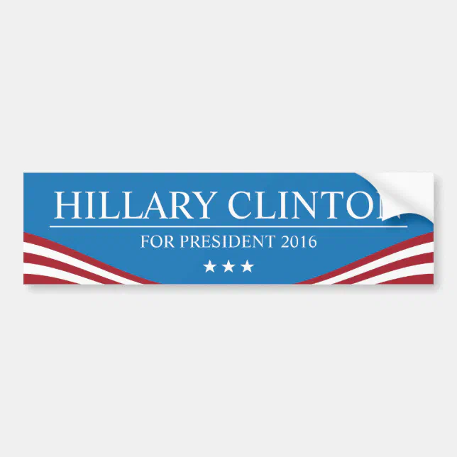 Hillary Clinton for President 2016 Modern Bumper Sticker | Zazzle