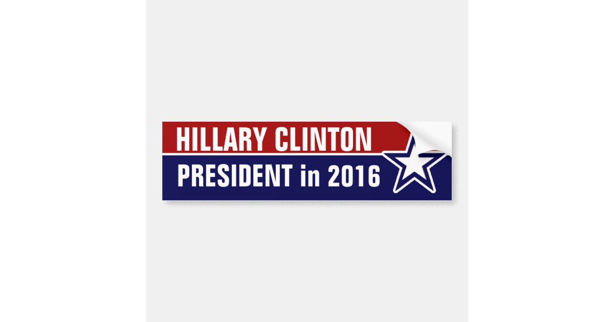Hillary Clinton in 2016 Bumper Sticker | Zazzle