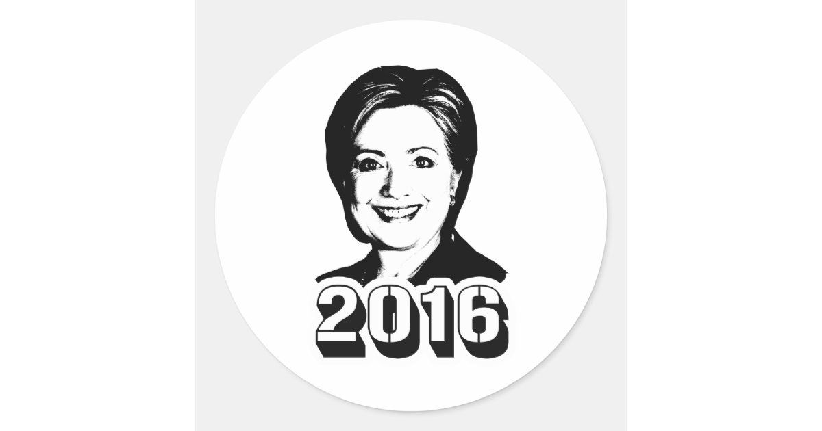 HILLARY CLINTON IN 2016.png Classic Round Sticker | Zazzle