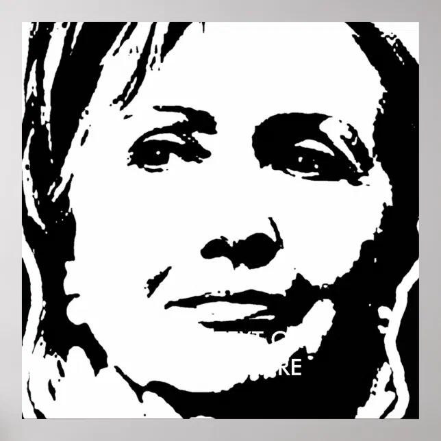 HILLARY CLINTON INK ART POSTER | Zazzle