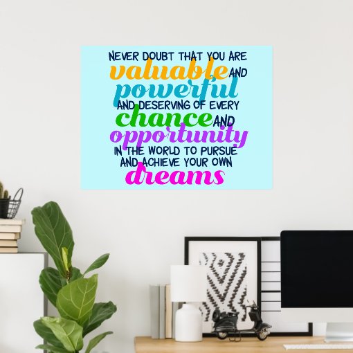Hillary Clinton Inspirational Dreams Quote Poster | Zazzle