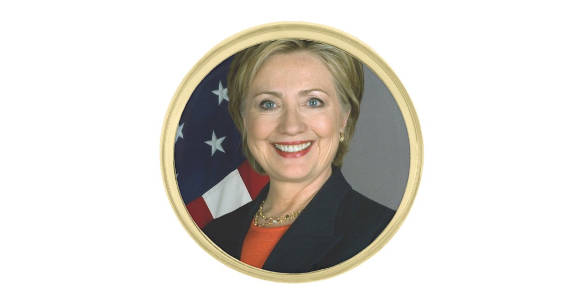 Hillary Clinton Official Portrait Gold Finish Lapel Pin | Zazzle