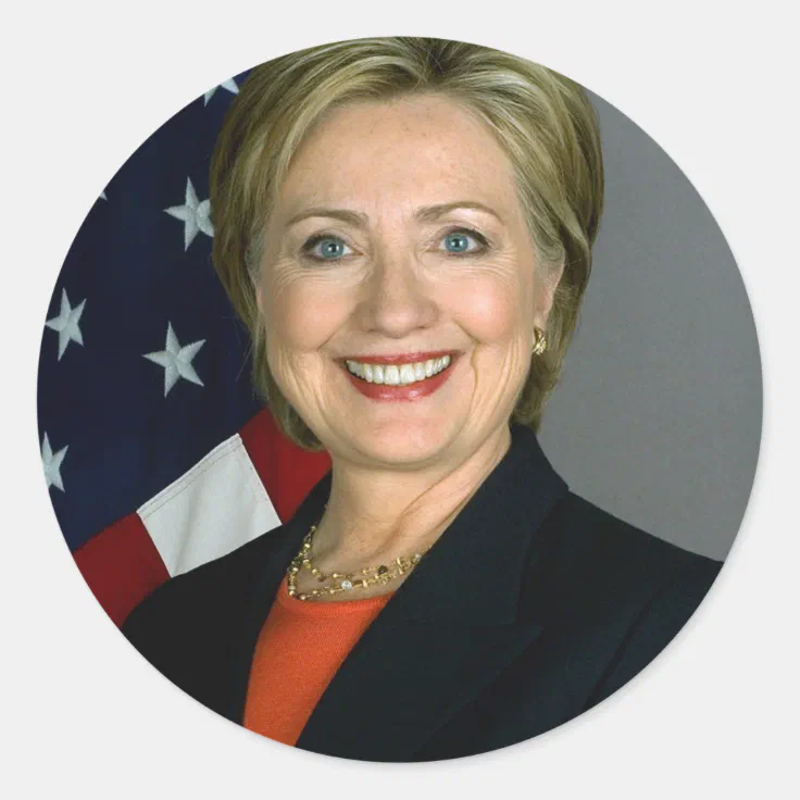 Hillary Clinton Portrait Classic Round Sticker | Zazzle