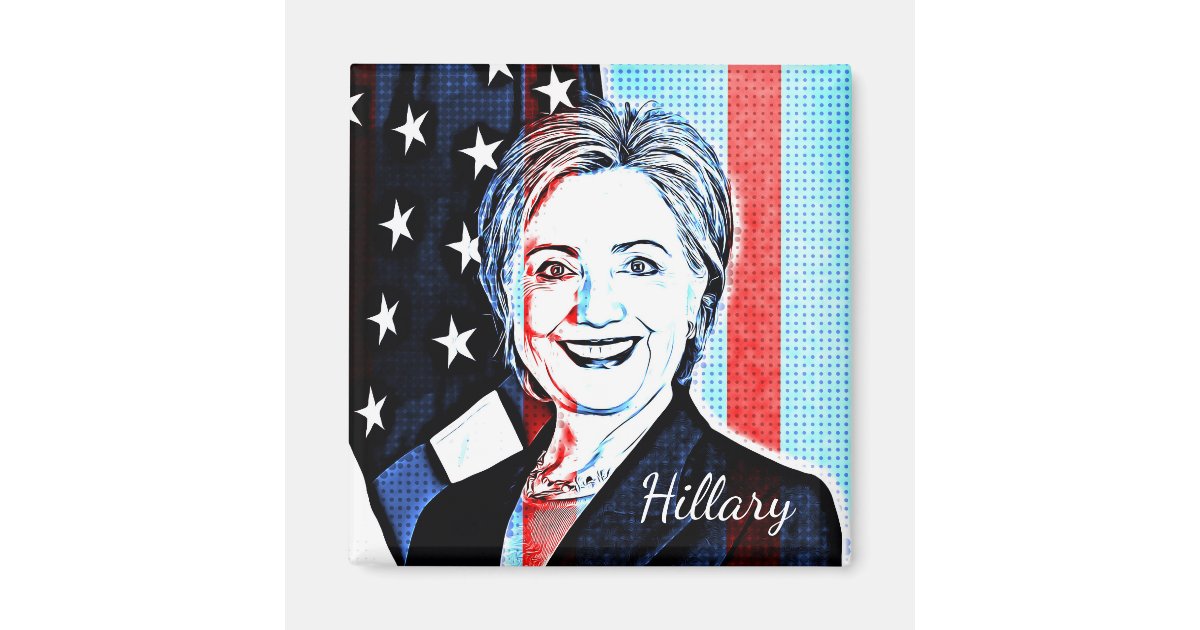 Hillary Clinton Portrait Pop Art Magnet | Zazzle