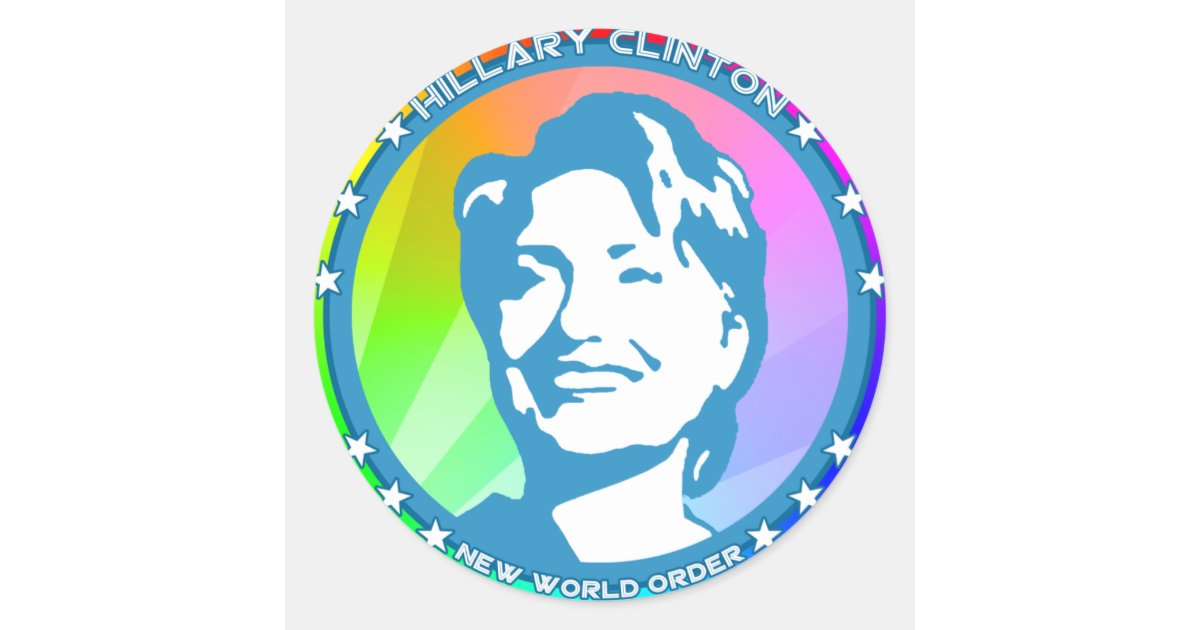 hillary clinton. rainbow. classic round sticker | Zazzle