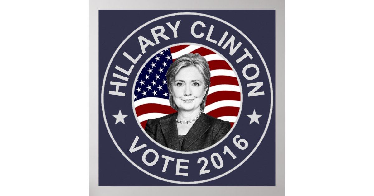 Hillary Clinton US Flag Poster | Zazzle