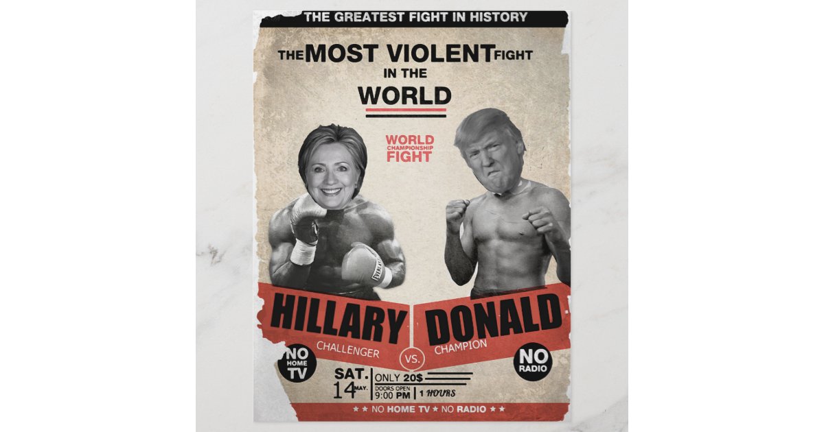Hillary Clinton vs. Donald Trump 2016 Flyer | Zazzle