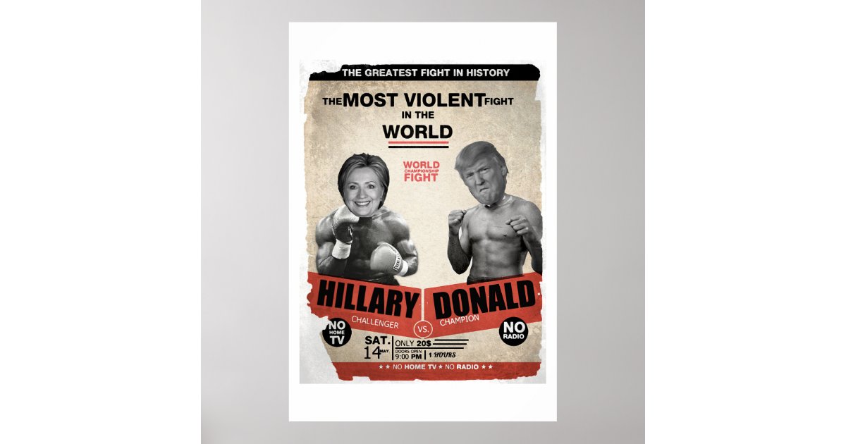 Hillary Clinton vs. Donald Trump 2016 Poster | Zazzle